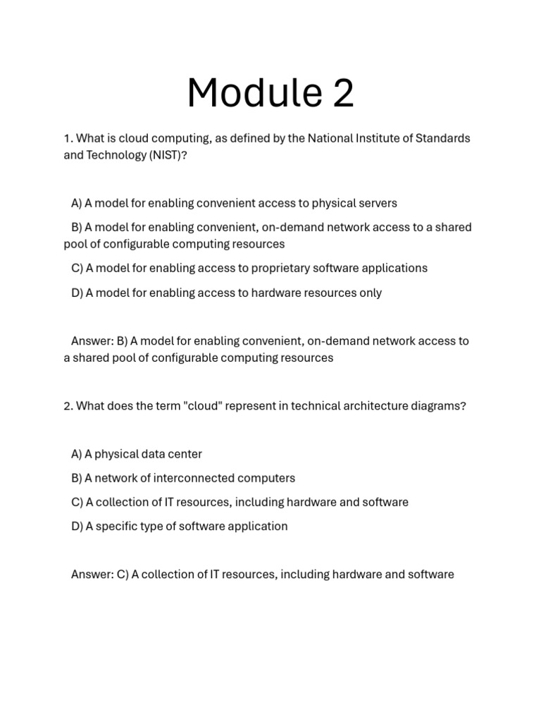 ICM Module 2 MCQ | PDF | Cloud Computing | Software As A Service