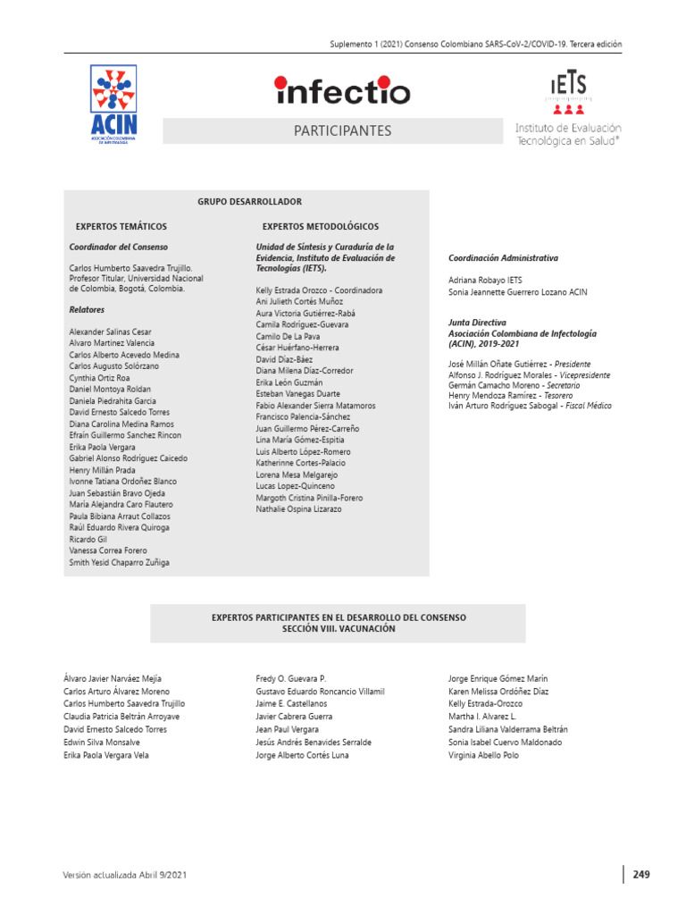 Revista Infectio 2021 | Descargar gratis PDF | Virus | Astra Zeneca