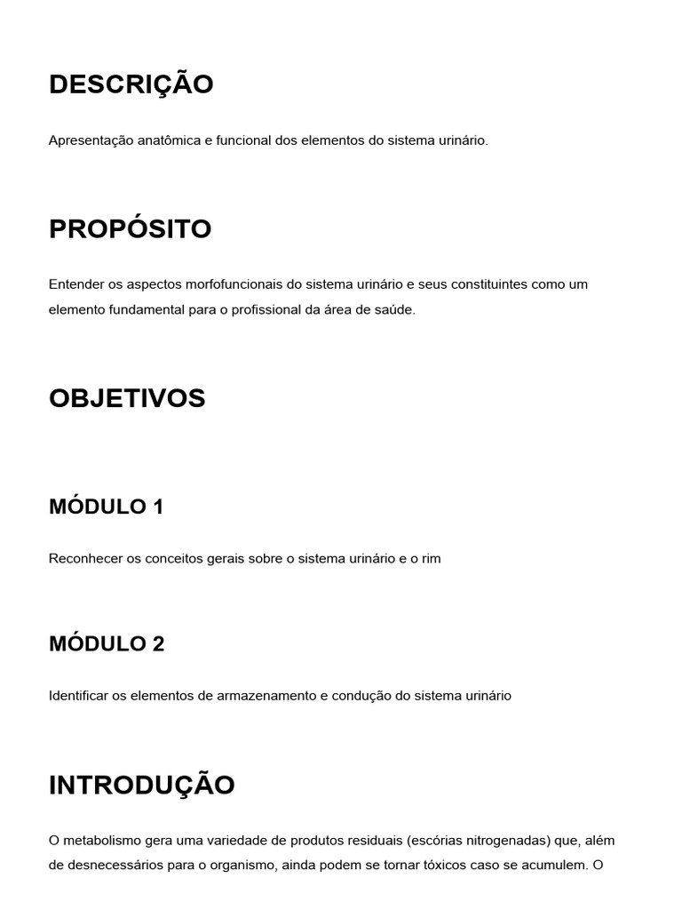 Anatomia do sistema urinário | PDF | Rim | Micção