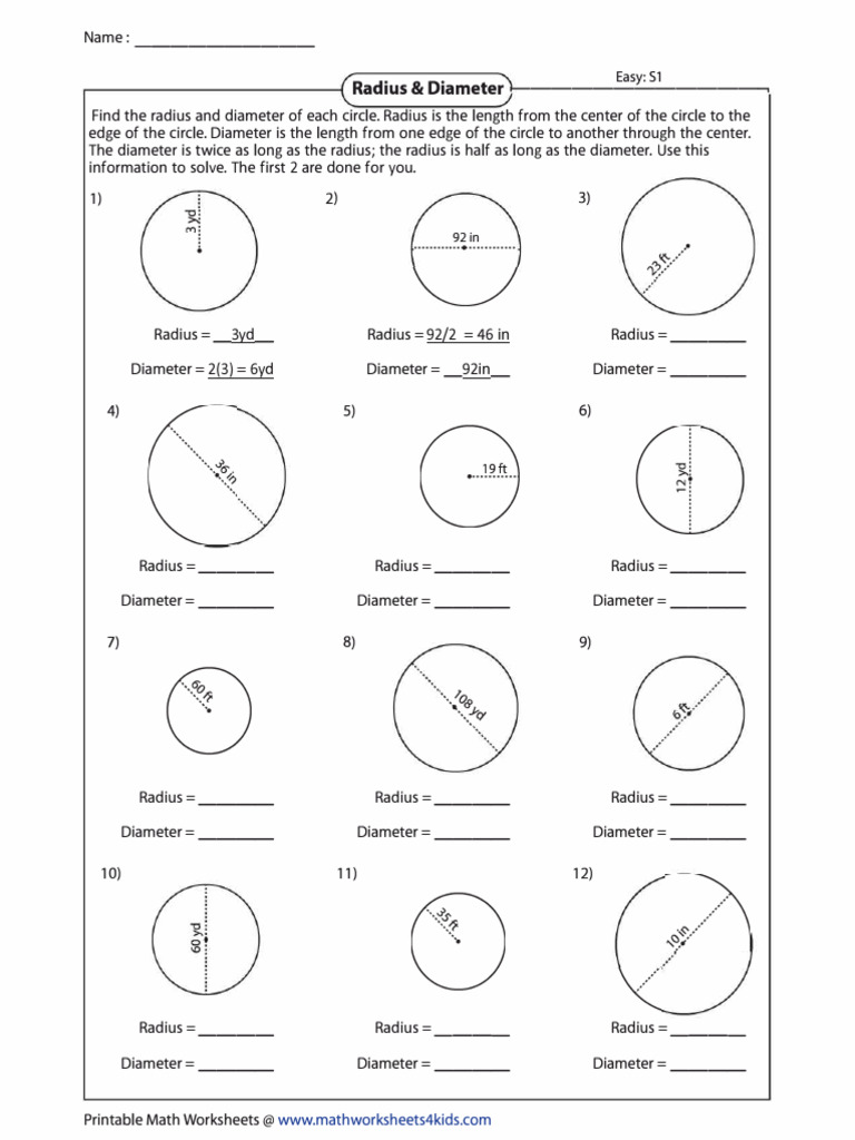 Radius and Diameter | PDF | Geometric Shapes | Trigonometry
