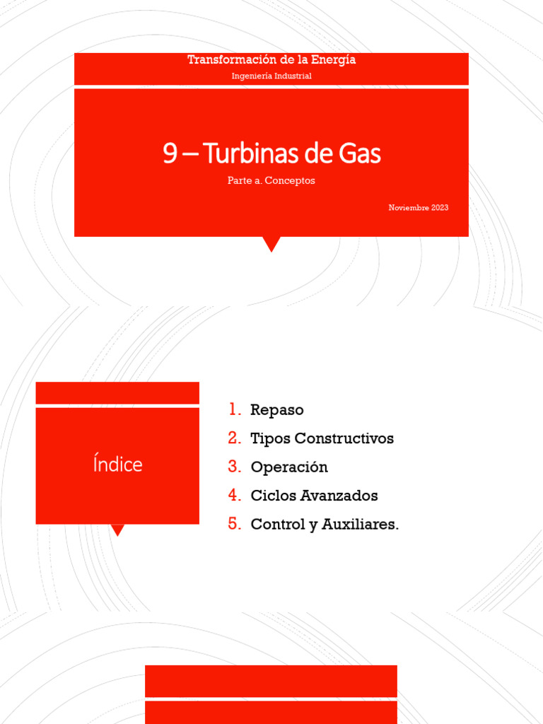Tema 9a - Turbinas de Gas | PDF | Rodamiento (Mecánico) | Turbina