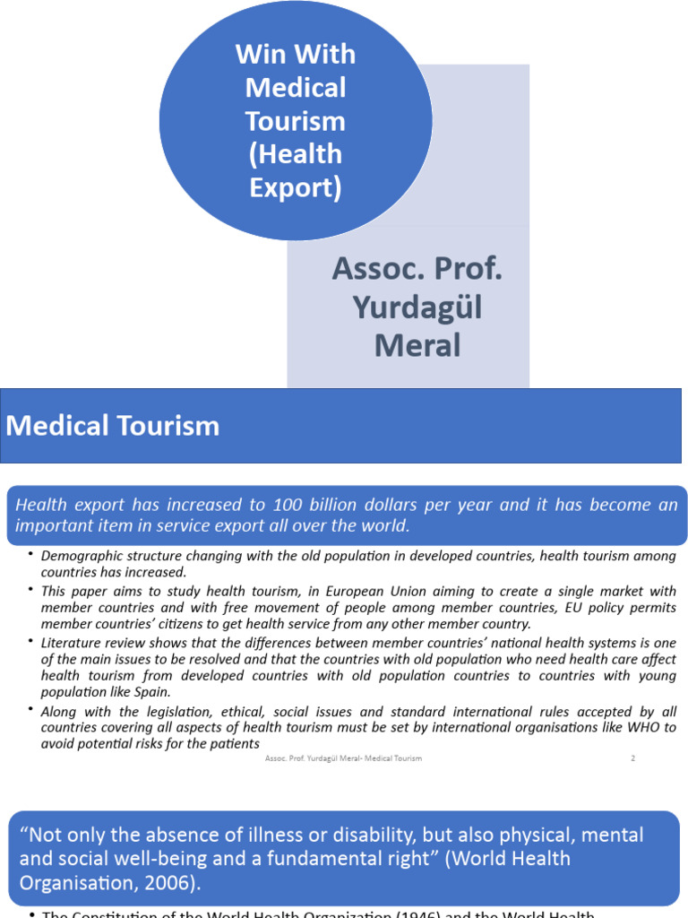 Medical Tourism-Assoc. Prof. Yurdagul Meral | PDF | Welfare | Welfare State