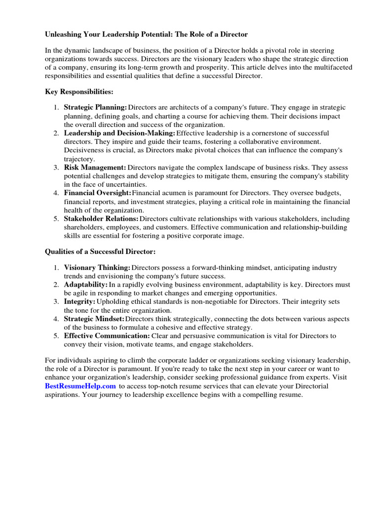 Director of Operations Resume | PDF | Leadership | Résumé