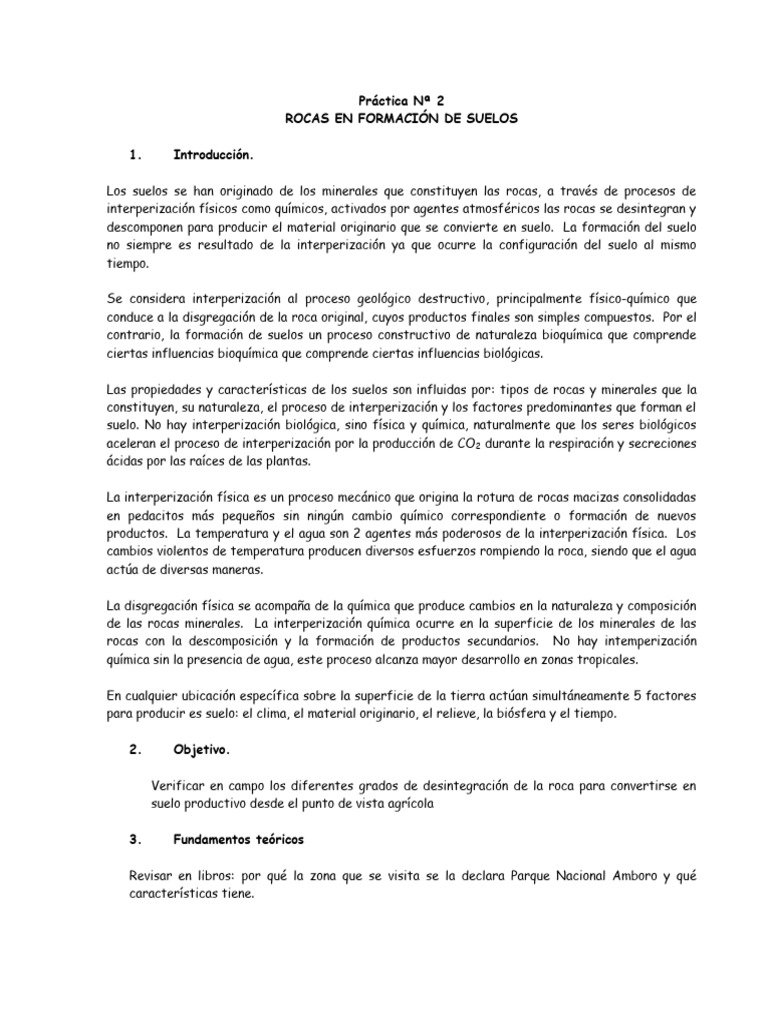 Suelos Guia Practica 2 | PDF | Suelo | Roca (geología) Suelos Guia Practica 2 | PDF | Suelo | Roca (geología)