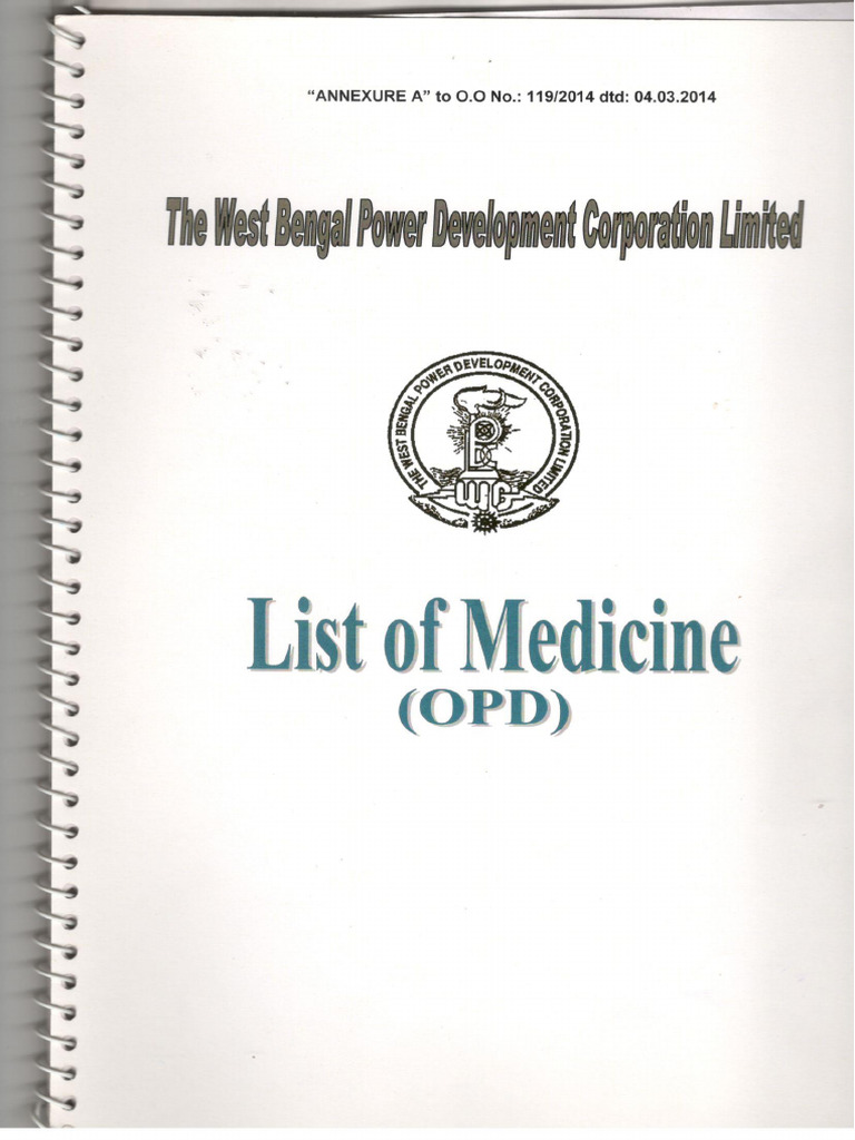 List of Medicine (OPD) 2014 | PDF