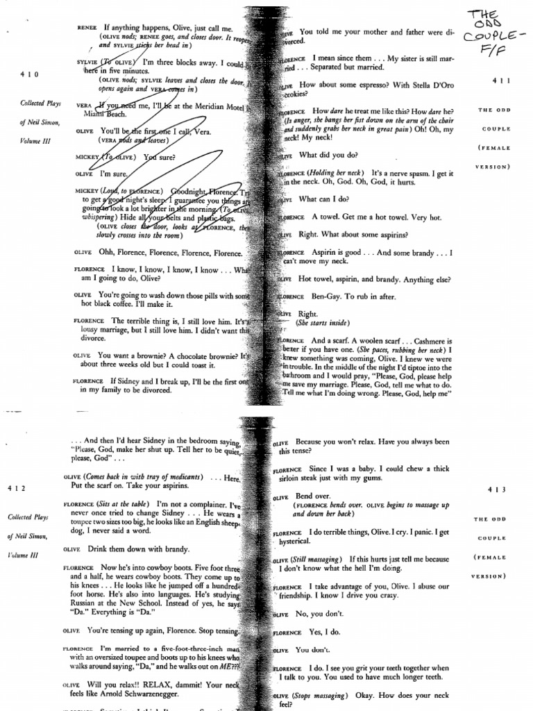 Simon - The Odd Couple (Female Version) (1985) | PDF