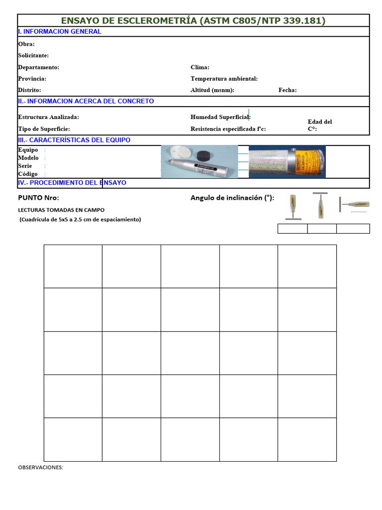 Ensayo de Esclerometría ASTM C805 | PDF