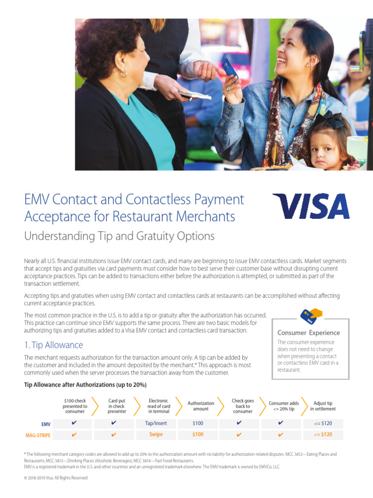 EMV Payment Tips for Restaurants | PDF | Emv | Gratuity