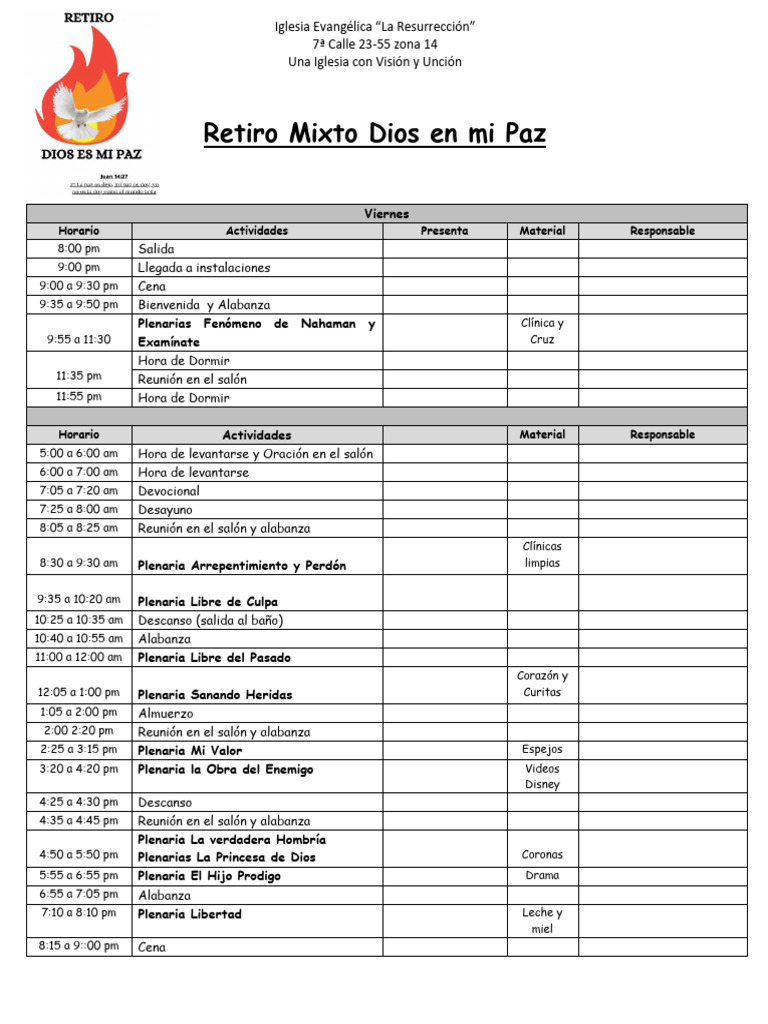 Programa Retiro Septiembre | PDF