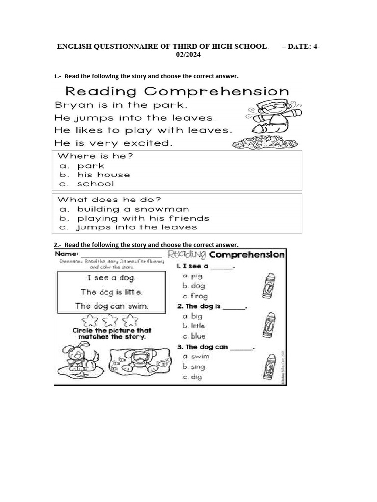 Eng Que For Thir Hig SC 4 2 2024 | PDF