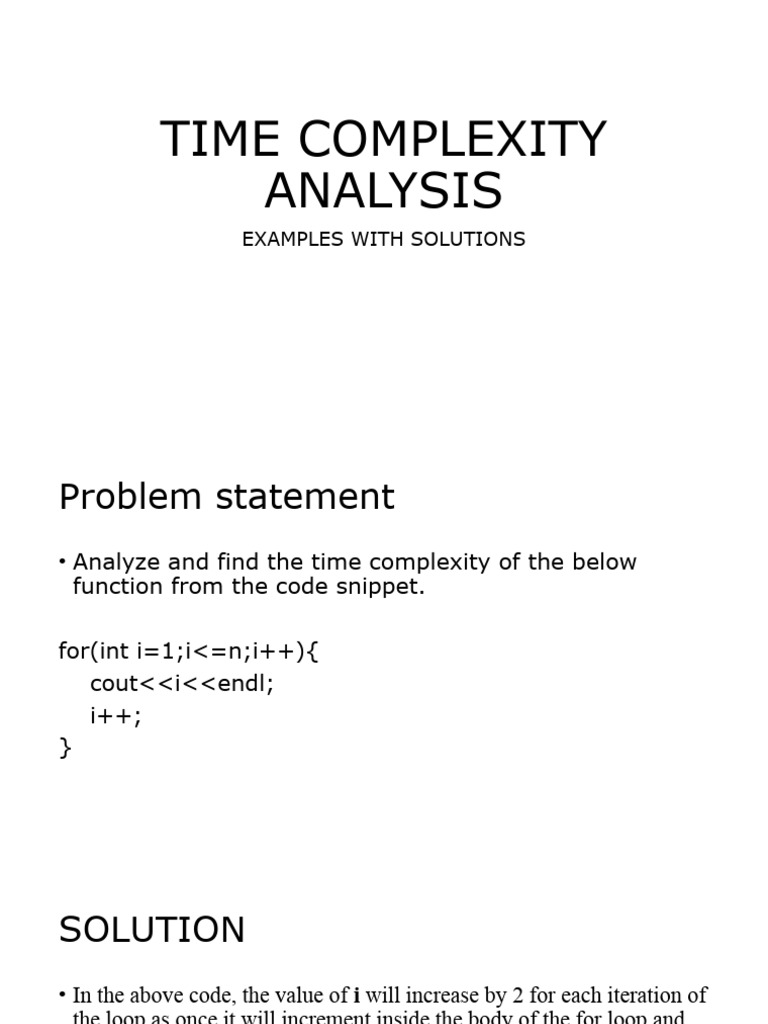 L6-Time Complexity Analysis | PDF | Time Complexity | Theoretical ... L6-Time Complexity Analysis | PDF | Time Complexity | Theoretical ...