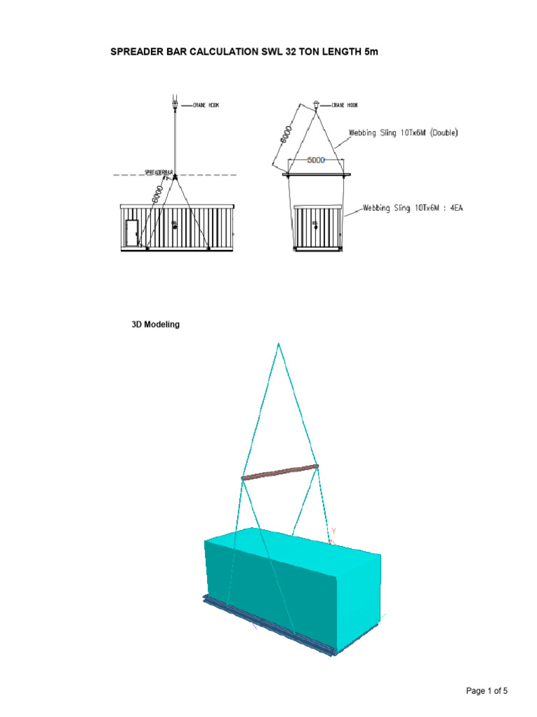 Spreader Bar Design and Load Calculations | PDF | Structural Engineering | Mechanical Engineering