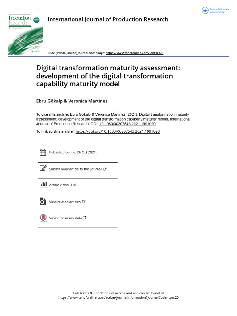 DT Maturity Assessment 2021 | PDF | Business