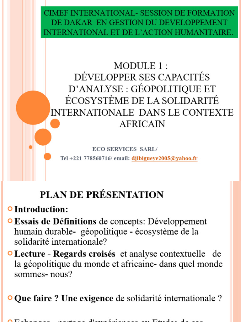 Module 1 Developpeer Ses Capacites D'analyse Geopolitique Et Ecosysteme ...