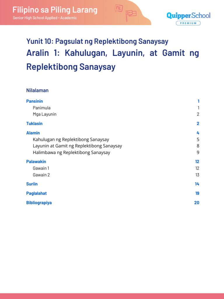 SG - FPL - 11 - 12 Q1 1001 - Kahulugan, Layunin, at Gamit NG ... SG - FPL - 11 - 12 Q1 1001 - Kahulugan, Layunin, at Gamit NG ...