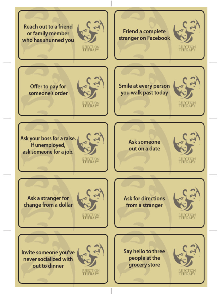 Rejection Therapy Challenge Ideas | PDF | Linked In | Mass Media