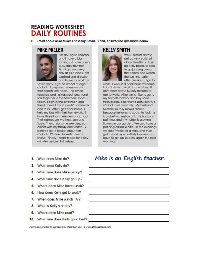 Reading and Comprehension Daily Routines | PDF