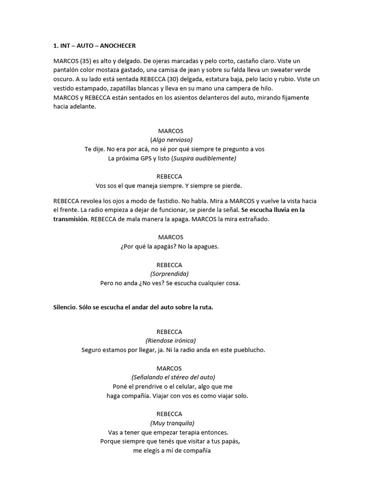 Escena de Ejemplo Guión Literario | PDF