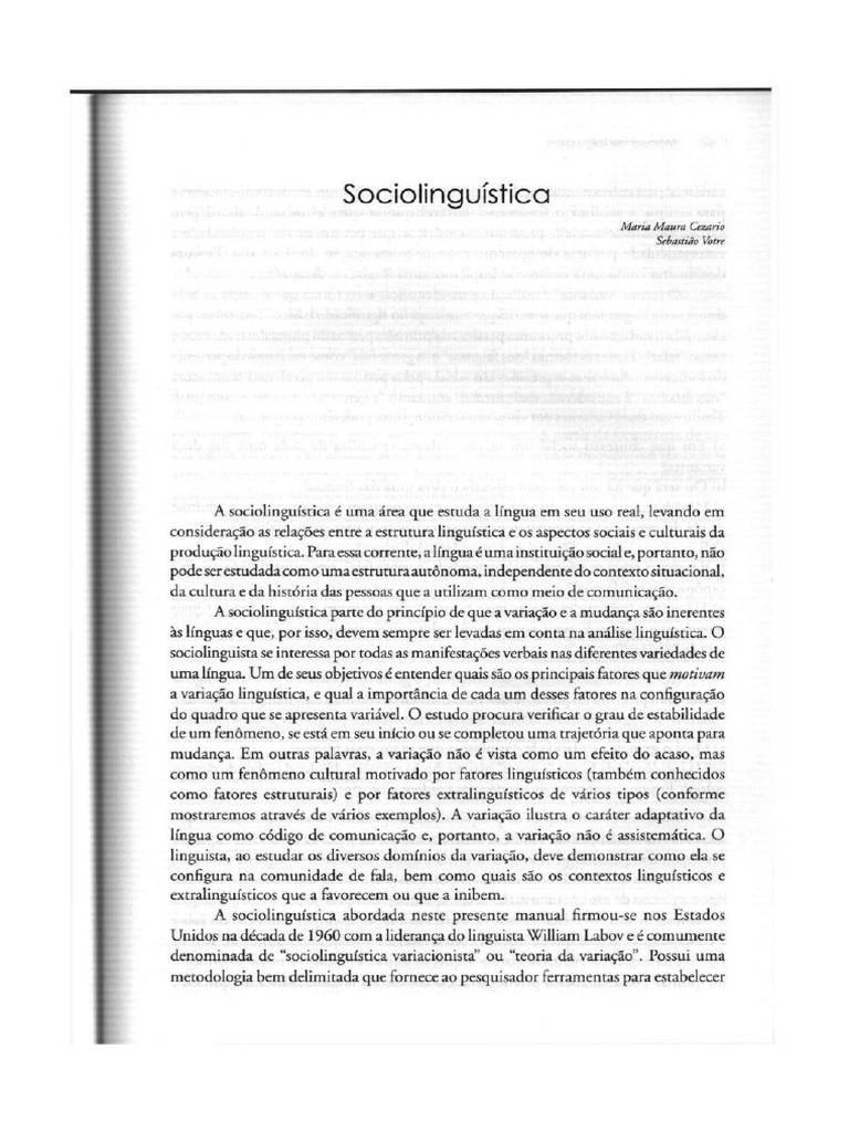 Texto 1 - Sociolinguística | PDF