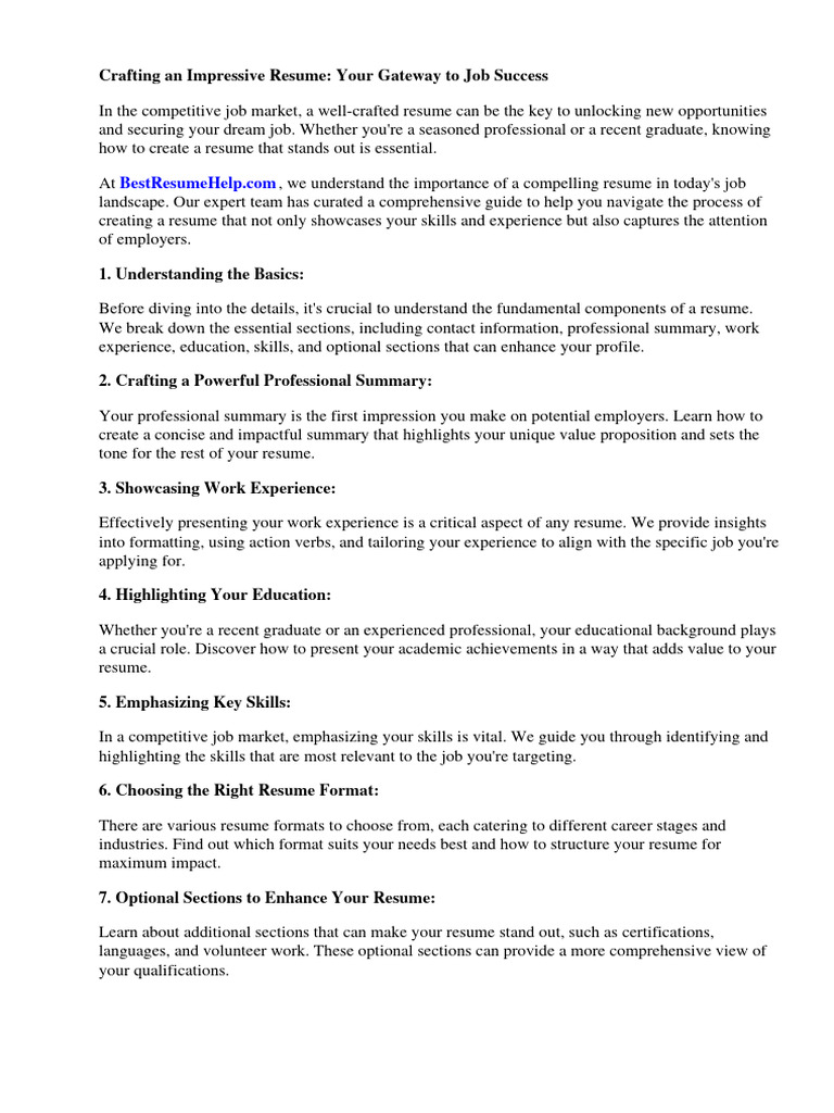 Essential Resume Writing Guide | PDF | Résumé