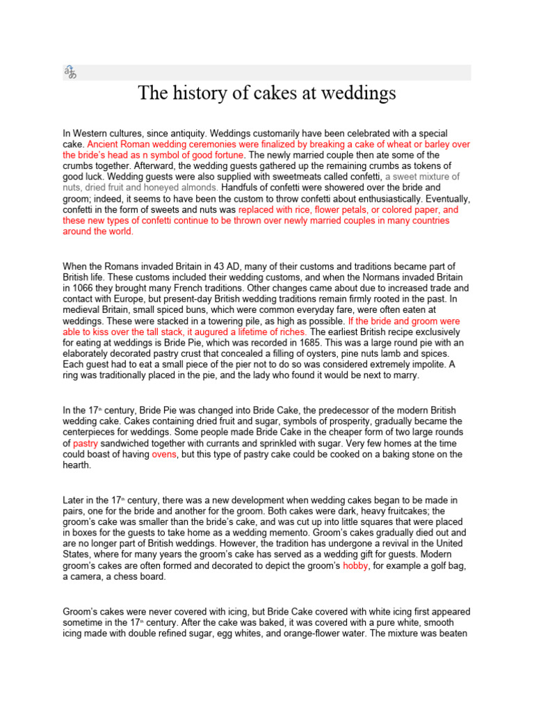 Reading 02 | PDF | Cakes | Bride