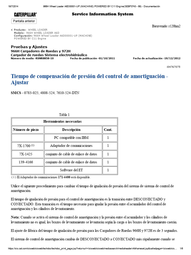 Tiempo de Compensación de Presión Del Control de Amortiguación | PDF | Ingeniería Informática ...