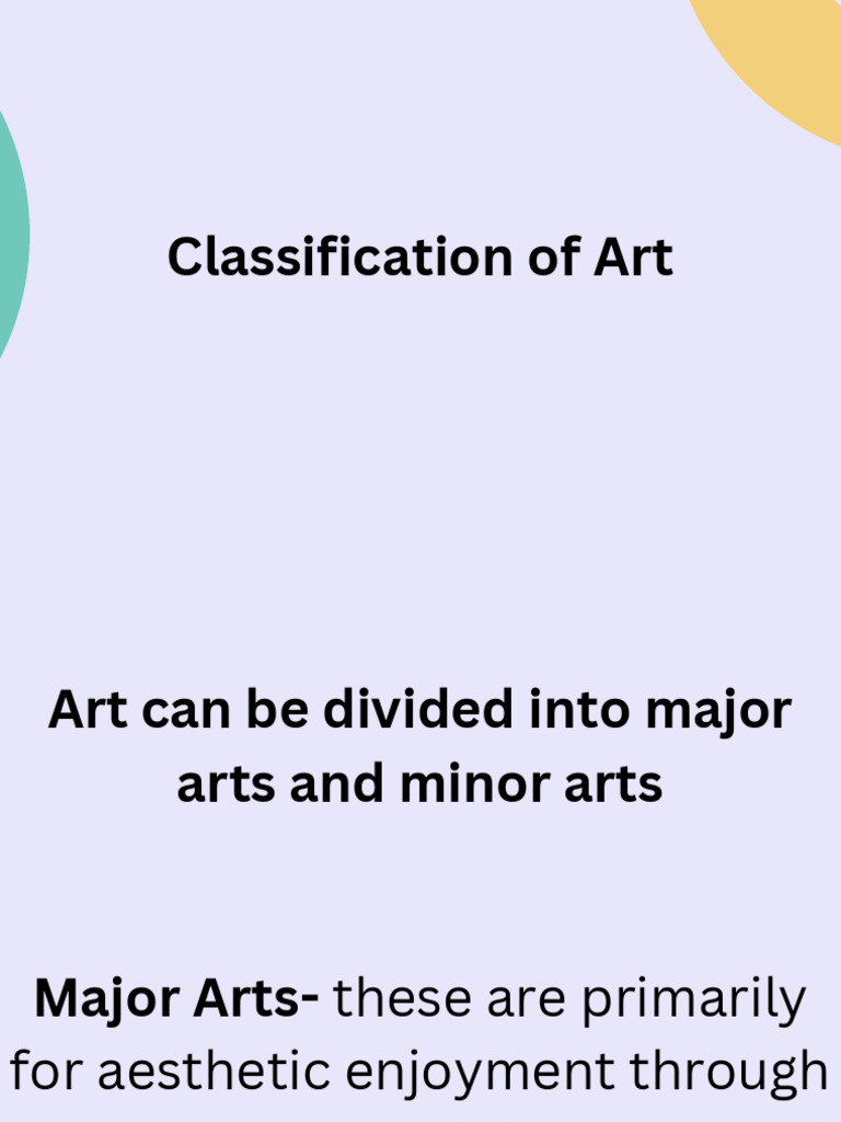 Art Classification: Major and Minor Arts | PDF | Social Science
