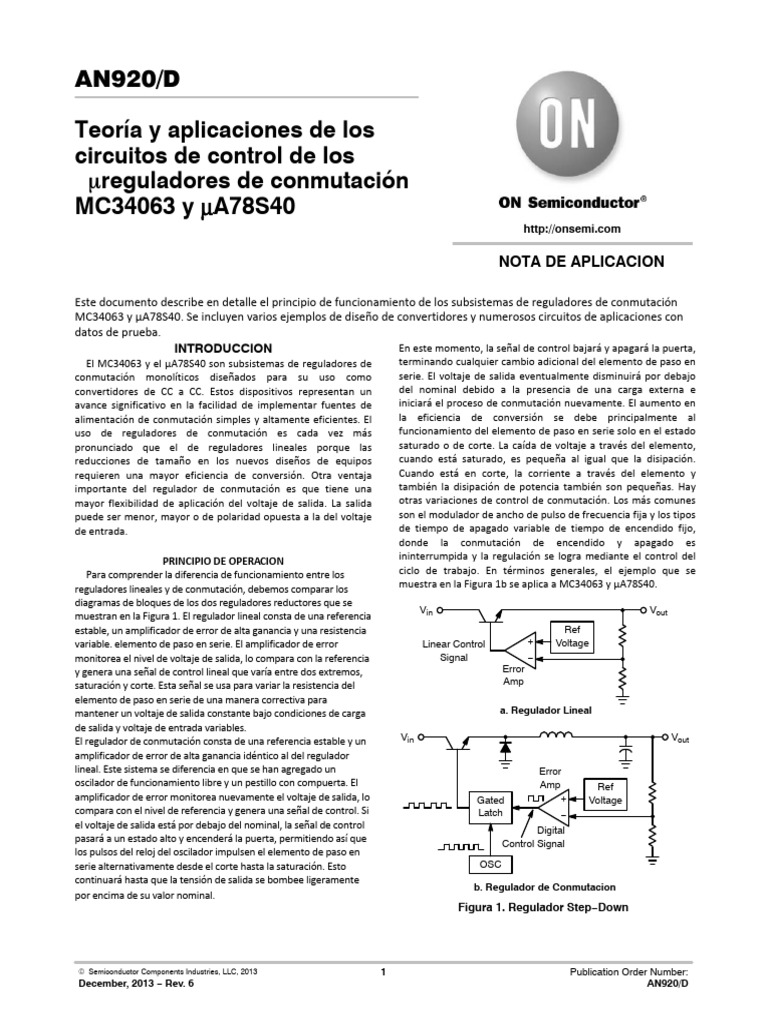 Teoría y Aplicaciones de Los Circuitos de Control de Los MC34063 y | PDF | Corriente continua ...