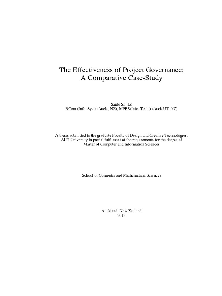The Effectiveness of Project Governance: A Comparative Case-Study | PDF ...