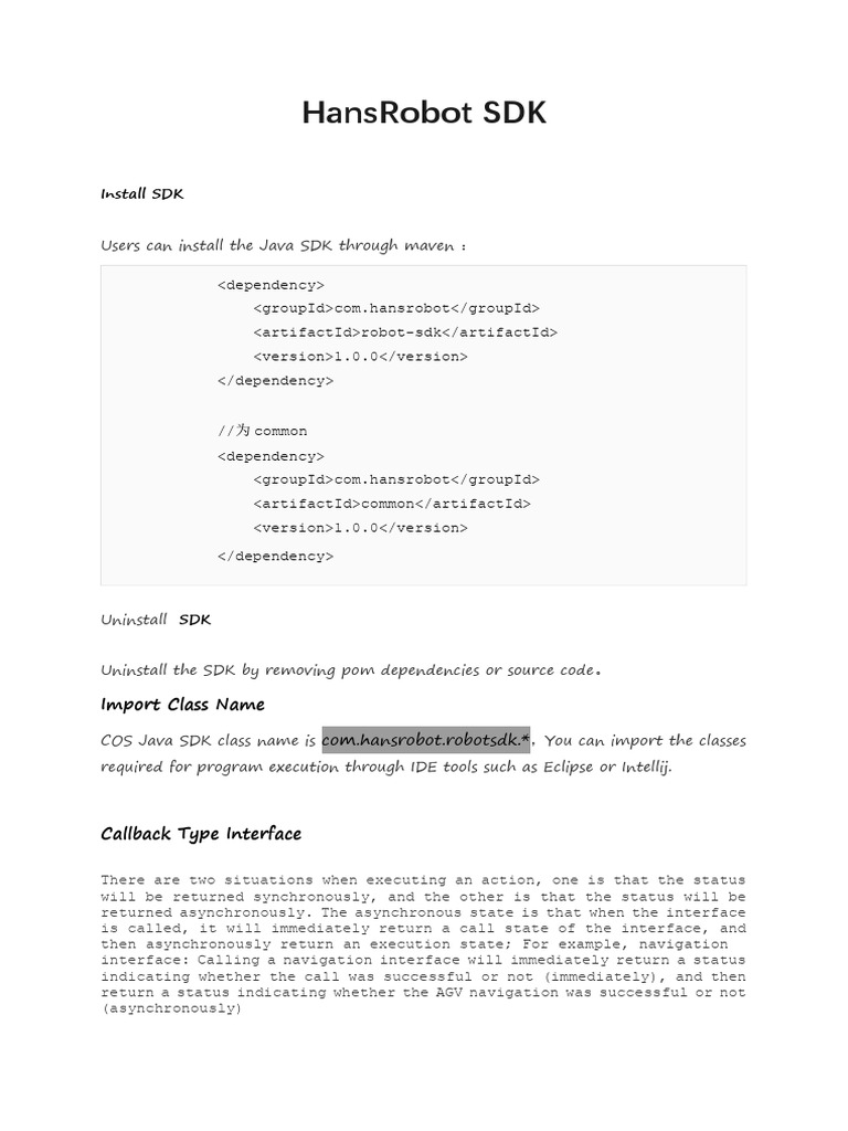 HansRobot SDK Document | PDF | Robotics | Boolean Data Type