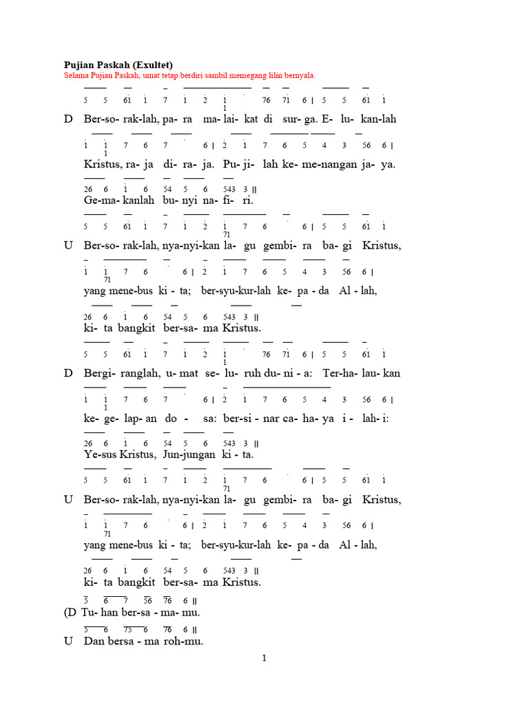 Pujian Paskah 1 | PDF