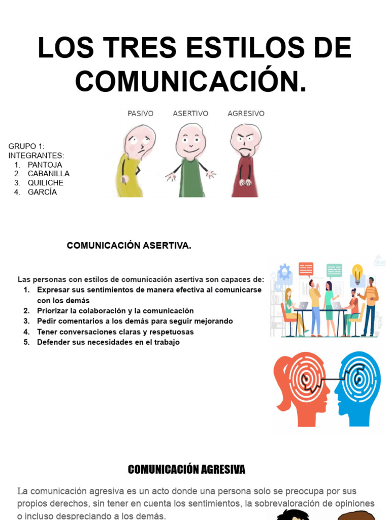 Los Tres Estilos de Comunicación. | PDF | Sicología | Conceptos psicologicos