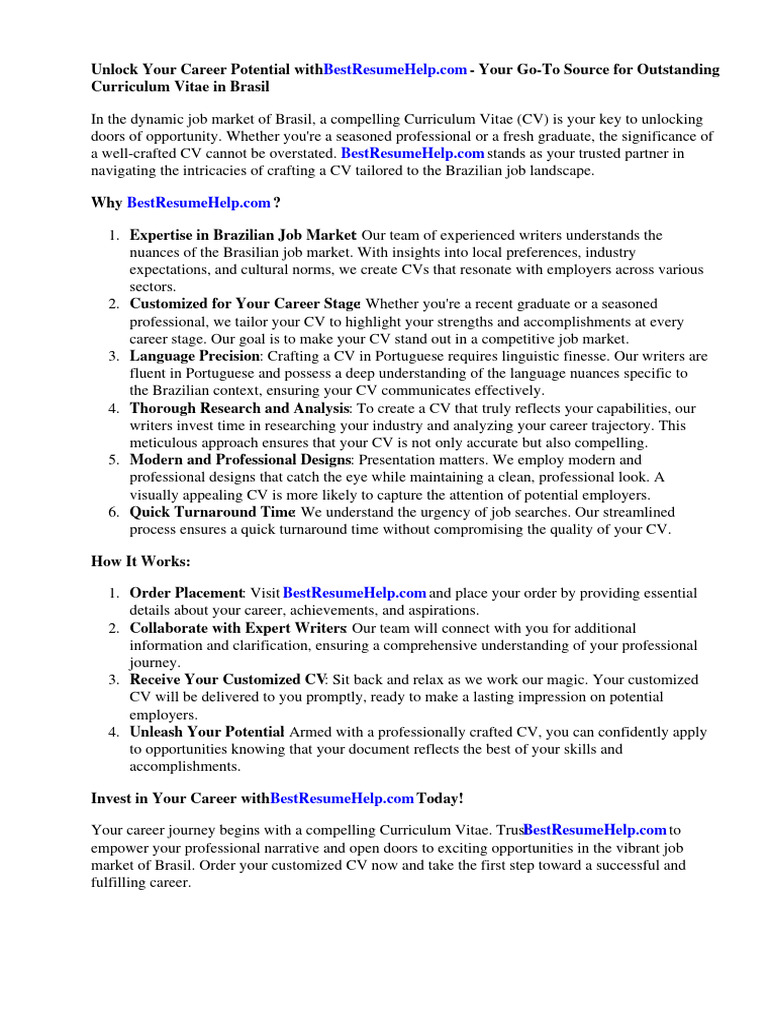 Curriculum Vitae Brasil | PDF