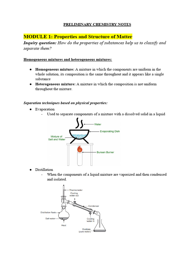 Chemistry Module 1: Matter Properties | PDF | Emission Spectrum | Atoms