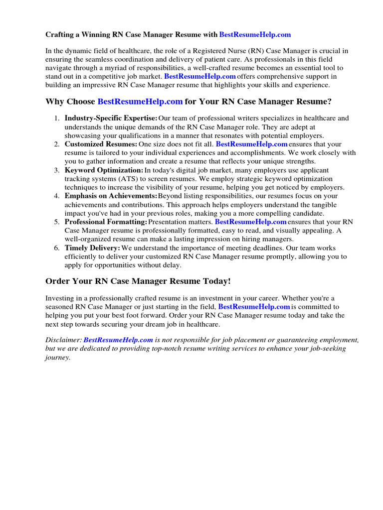RN Case Manager Resume | PDF | Nursing | Patient