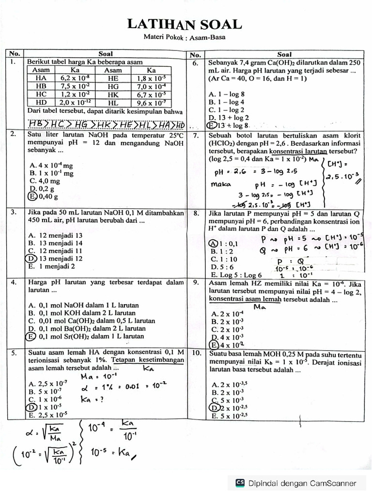 Pembahasan Latihan Soal Asam Basa | PDF