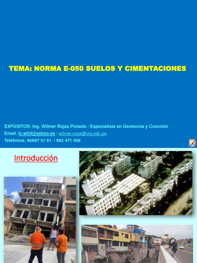 Norma E-050: Suelos y Cimentaciones | PDF | Fundación (Ingeniería) | Ingeniero civil