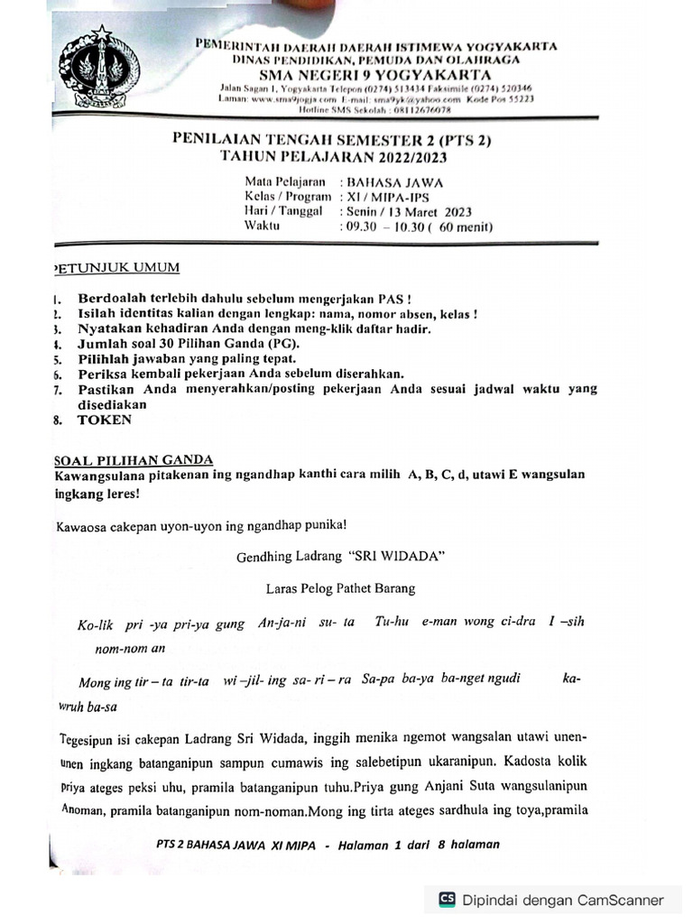 PTS 2 Bjawa (22-23) | PDF