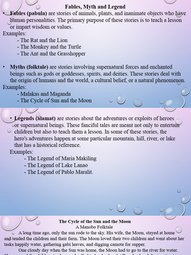 Lesson 5 Fables, Myth, Legend | PDF | Legends | Deities