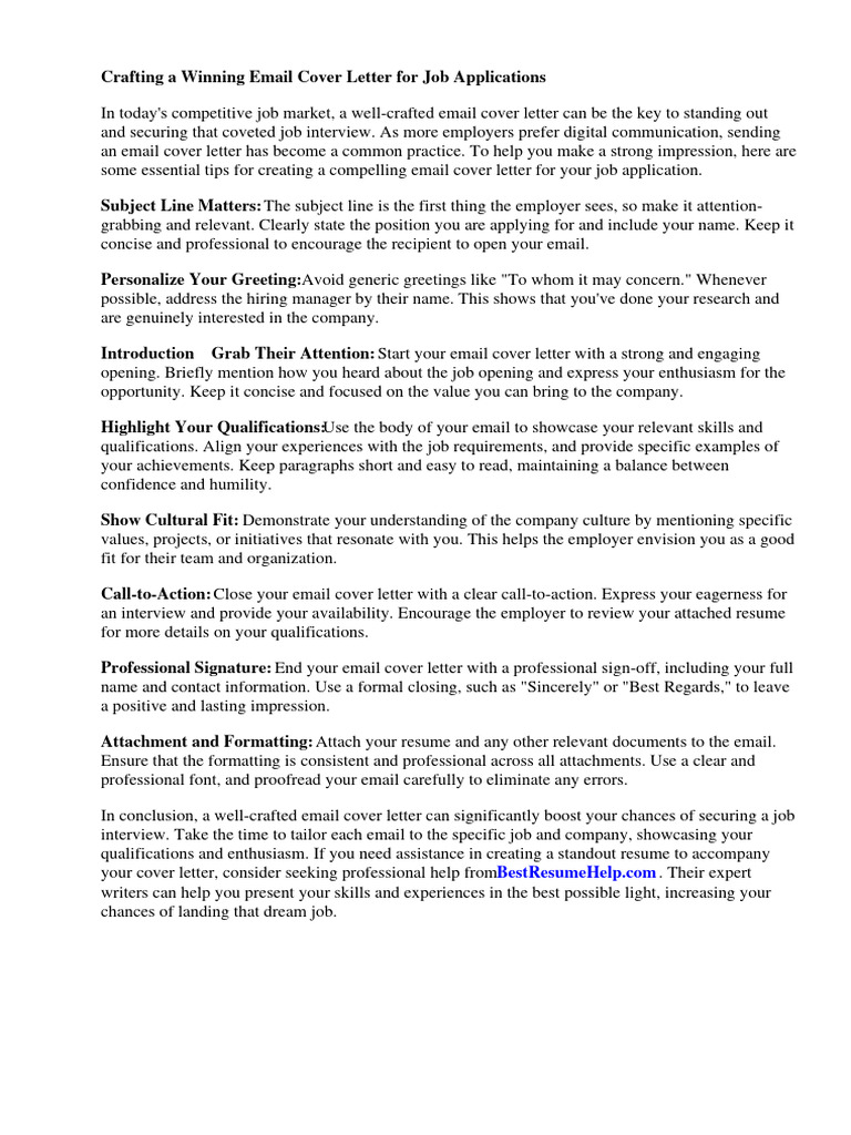 Email Cover Letter Tips for Job Seekers | PDF | Résumé | Recruitment