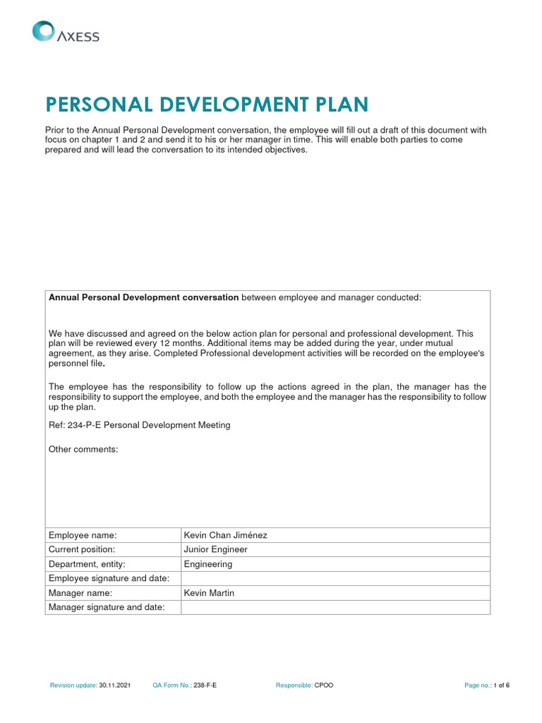 238-F-E Personal Development Plan | PDF | Motivation | Motivational