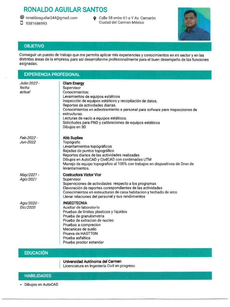 C-CV - Ronaldo Aguilar Santos | PDF