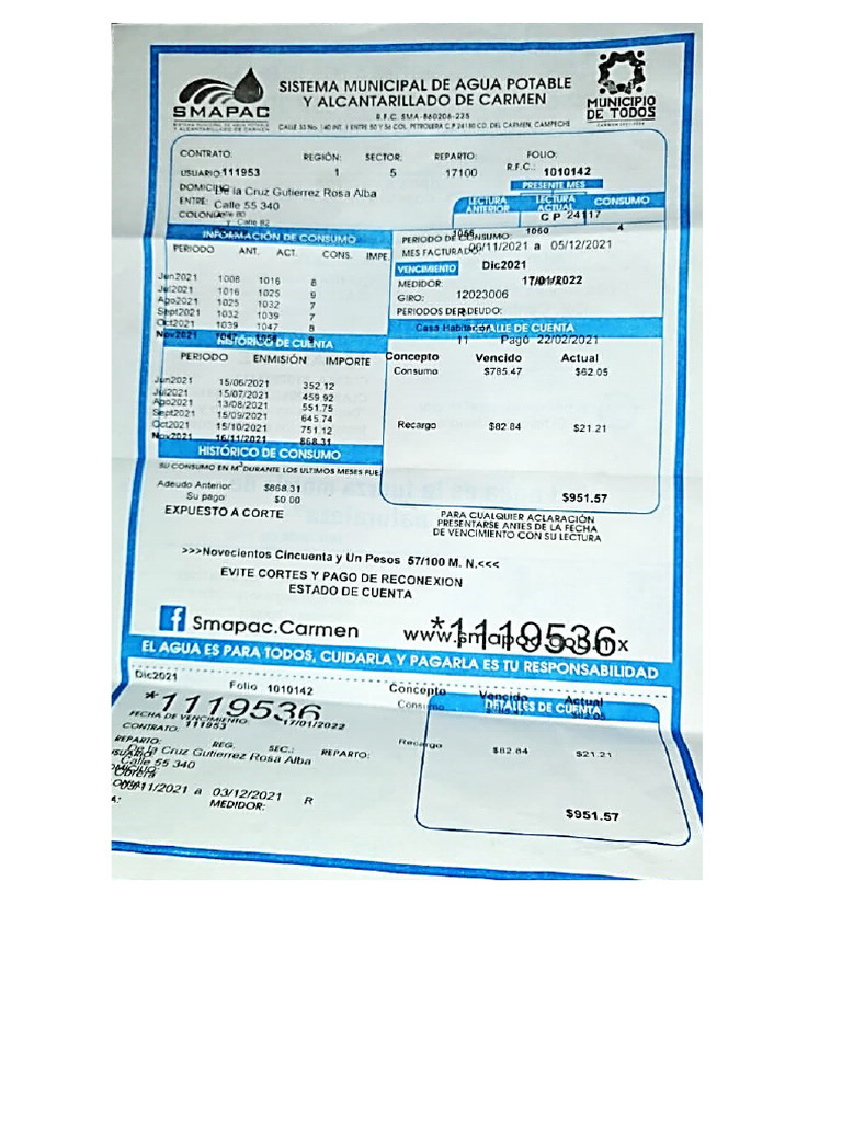 Recibo de Agua | PDF