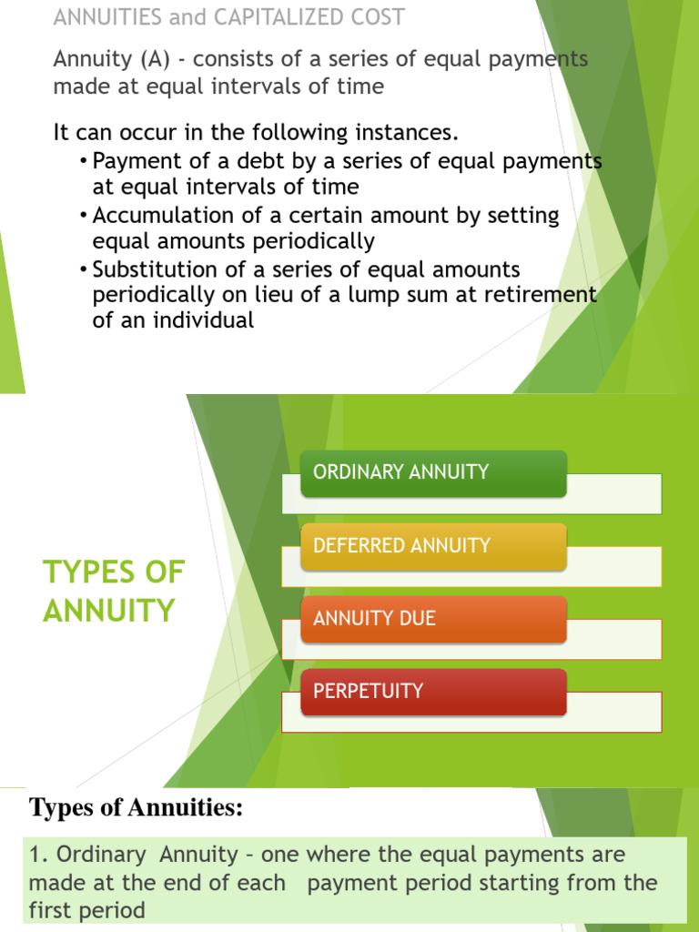 ECON CHAP 4 ANNUITIES and CAPITALIZED COST | PDF | Interest | Mathematical Finance