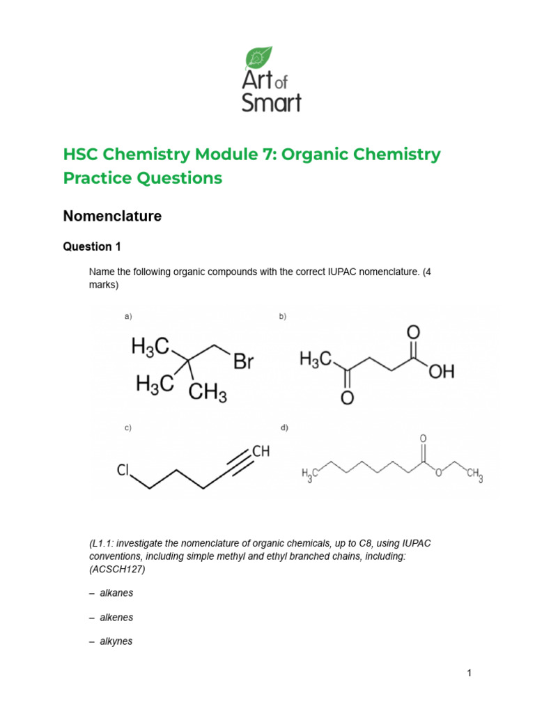 Chemistry Module 7 Art of Smart | PDF | Alkene | Functional Group