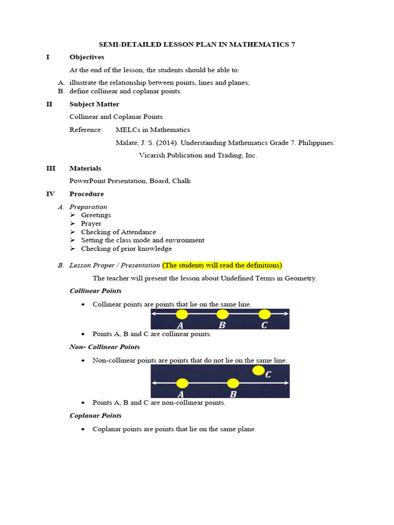 Collinear and Coplanar Points Explained | PDF | Line (Geometry) | Geometry