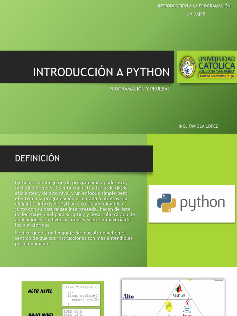 Introducción a Python y Programación Básica | PDF | Lenguaje de programación | Python (lenguaje ...