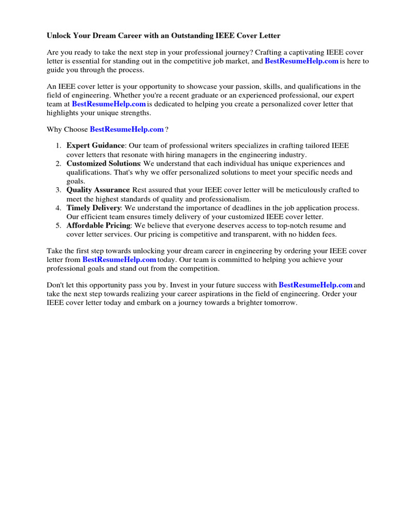 Ieee Cover Letter Example | PDF | Communication | Citation