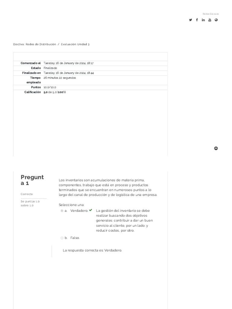 Evaluación Unidad 3 - Revisión Del Intento | PDF | Logística | Procesos ... Evaluación Unidad 3 - Revisión Del Intento | PDF | Logística | Procesos ...