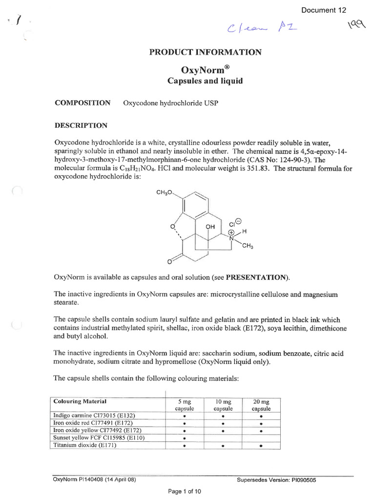 Oxynorm Capsules and Liquid | PDF | Medical Specialties | Allergology